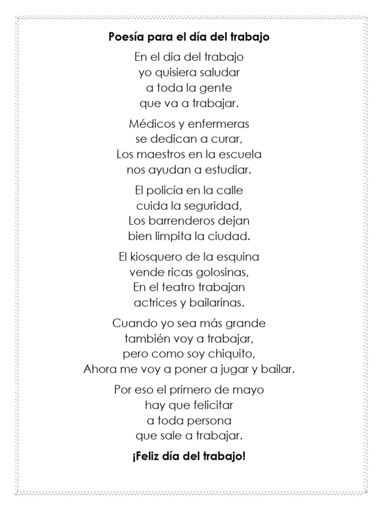 Poesía para el Día del Trabajo | PDF