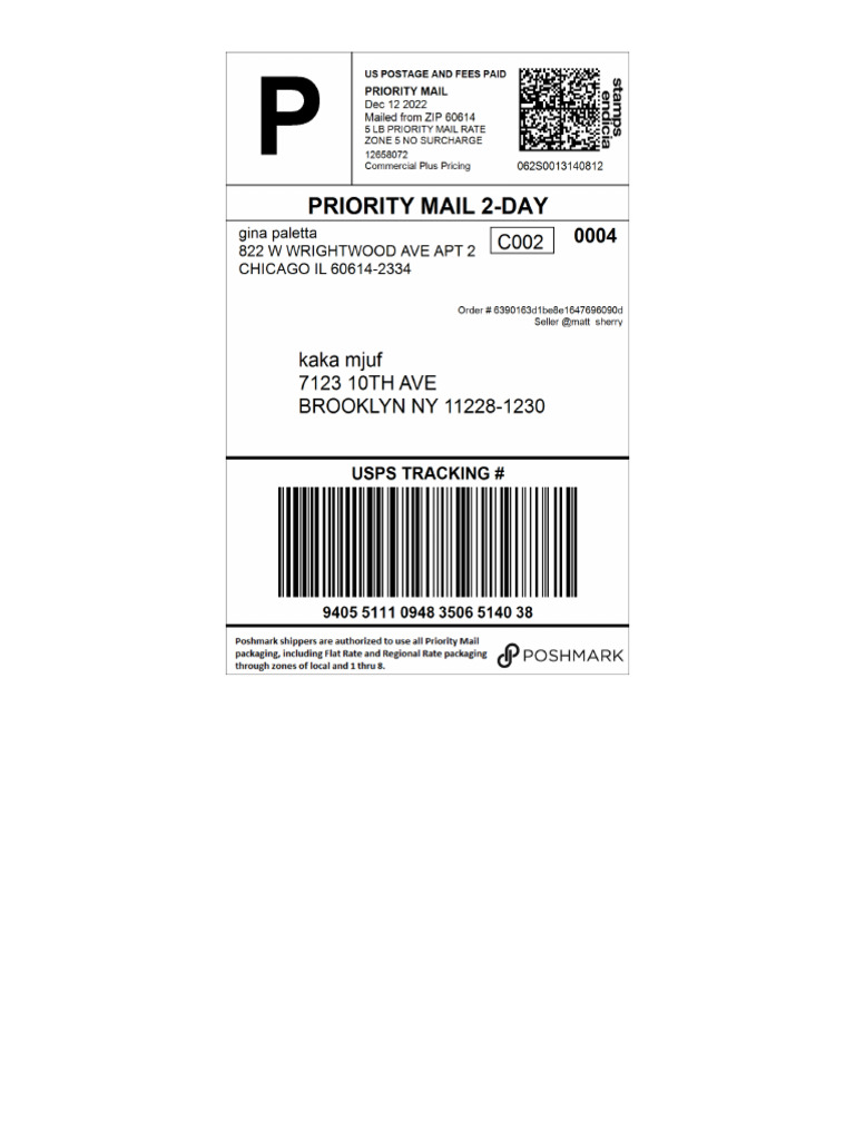 Pre-Paid Mailing Label | PDF