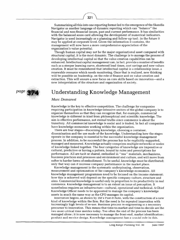 Understanding Knowledge Management | PDF | Knowledge | Knowledge Management