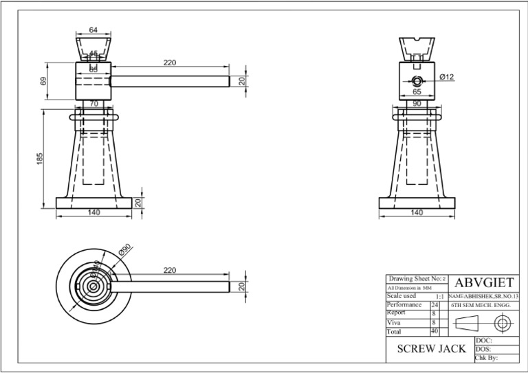 Abhishek Screw Jack 2D | PDF