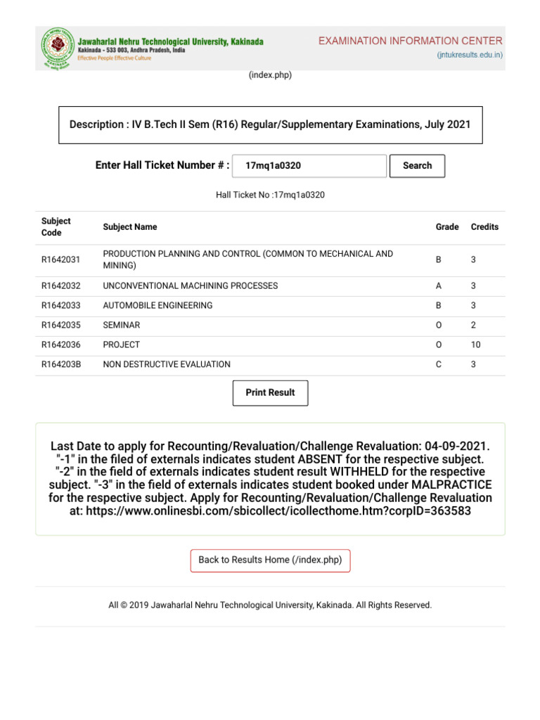Welcome To JNTUK Official Results Portal320 4-1 | PDF