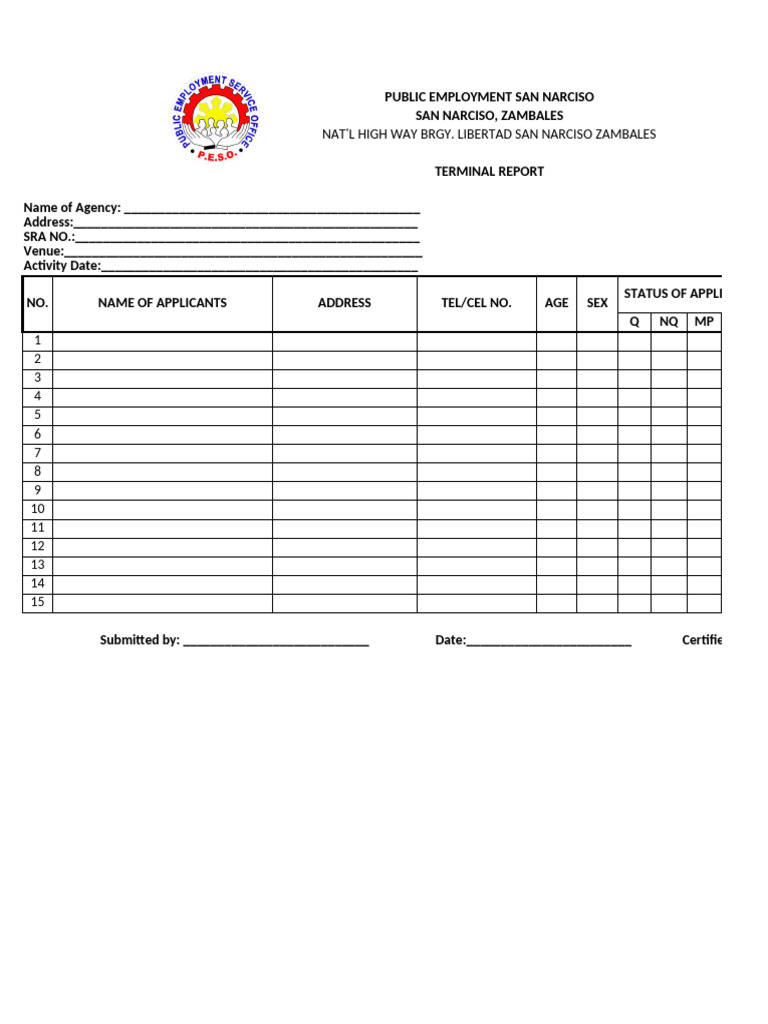 Terminal Report | PDF