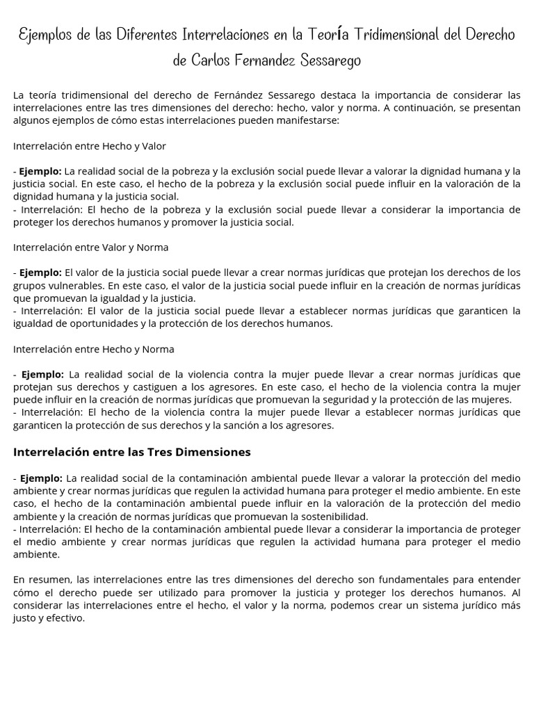Ejemplos de Las Diferentes Interrelaciones en La Teor A Tridimensional ...