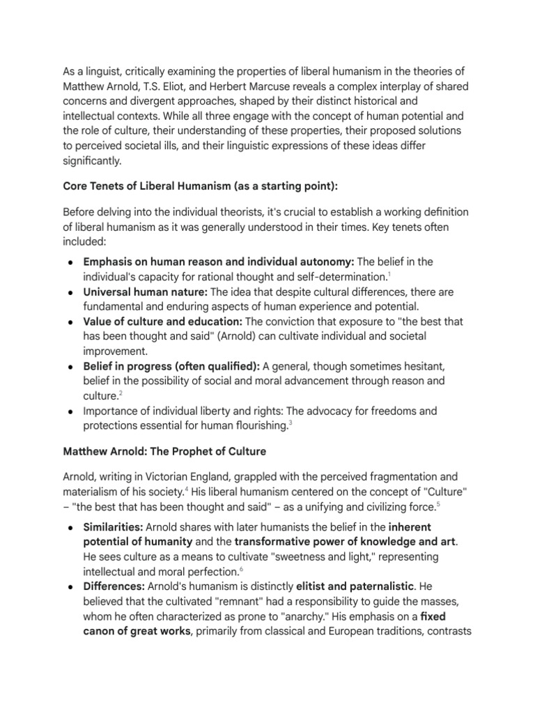 The Properties of Liberal Humanism in The Theorie..-1 | PDF | Humanism ...