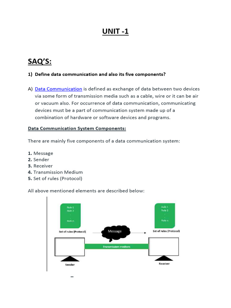 Computer Networks_unit 1 - 5 (Deccan) | PDF | Transmission Medium | Computer Network
