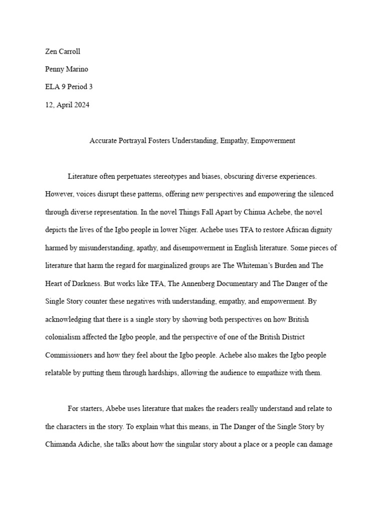 How Accurate Representation Fosters Understanding, Empathy, Empowerment ...