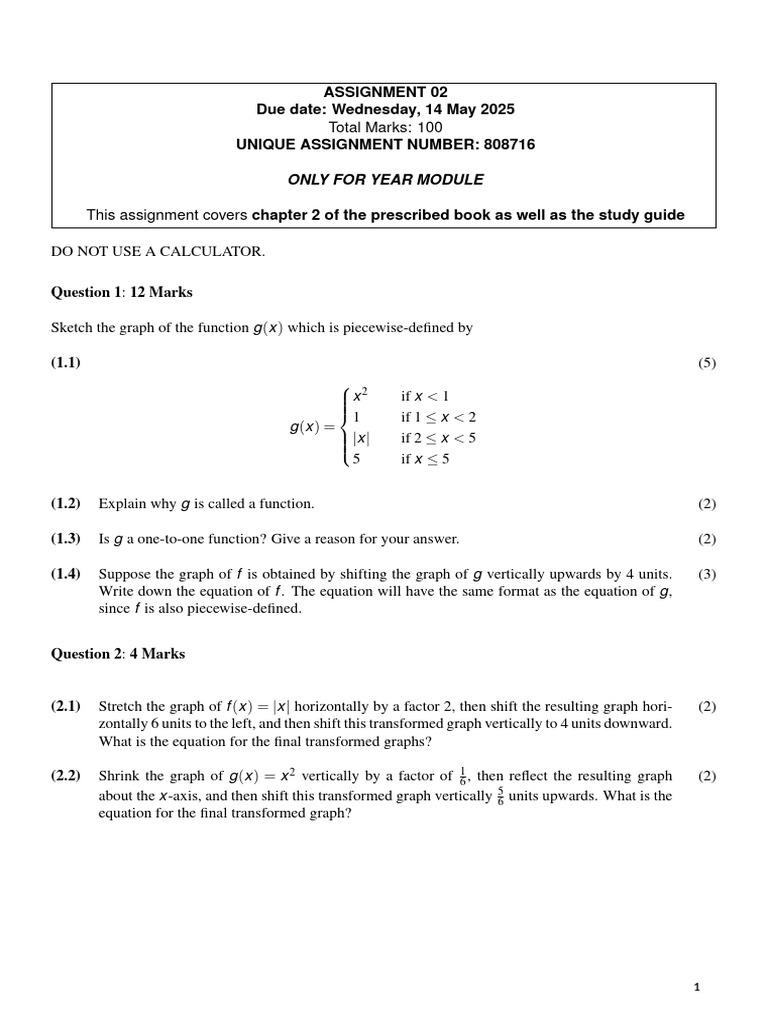 Piecewise Function Assignment Guide | PDF