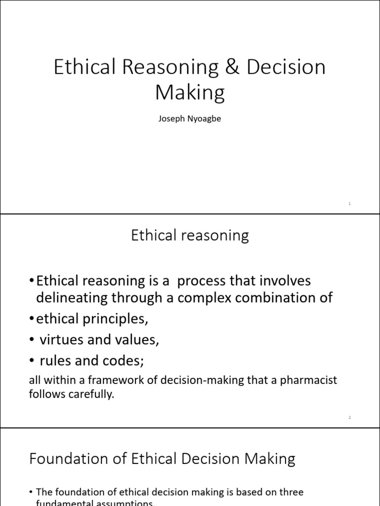 Lecture 2 Ethical Reasoning & Decision Making | PDF | Decision Making ...