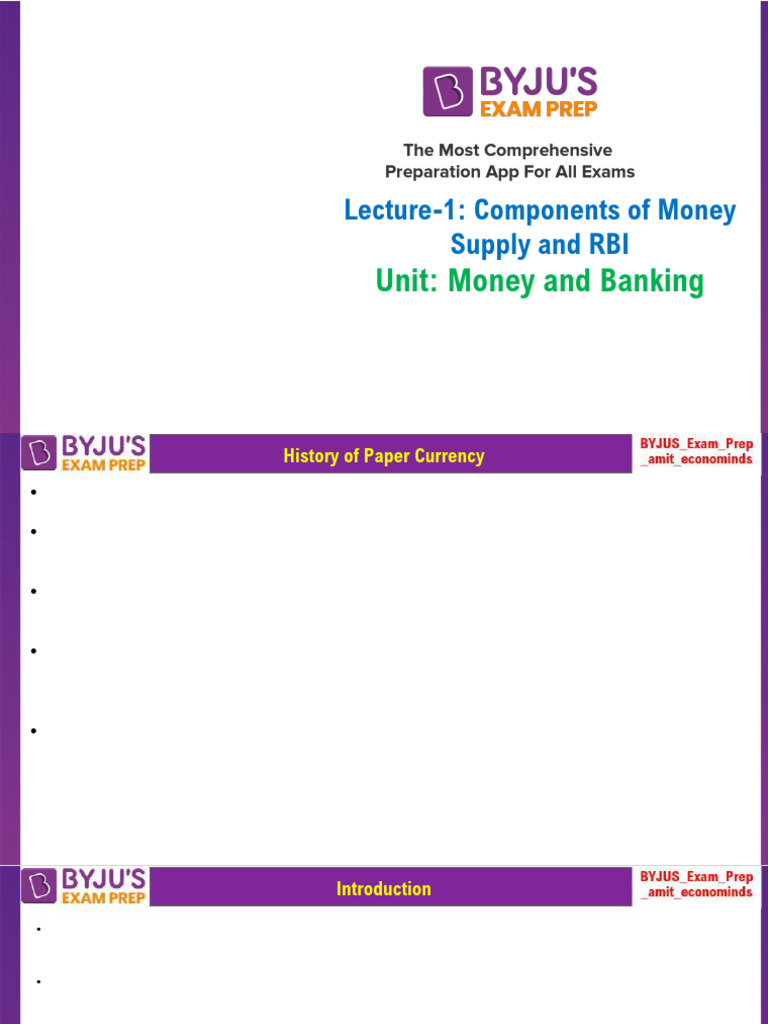 Components of Money Supply and Rbi1681736633855 | PDF | Reserve Bank Of ...