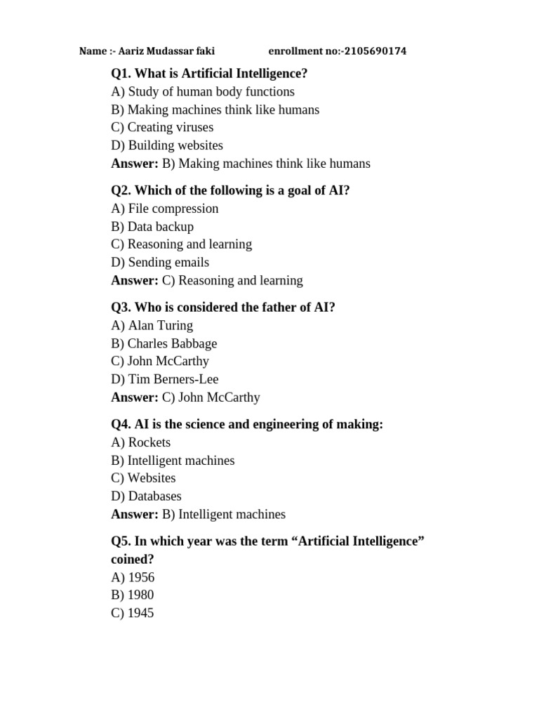 Complete AI ML MCQs Cool Format | PDF | Artificial Intelligence | Intelligence (AI) & Semantics