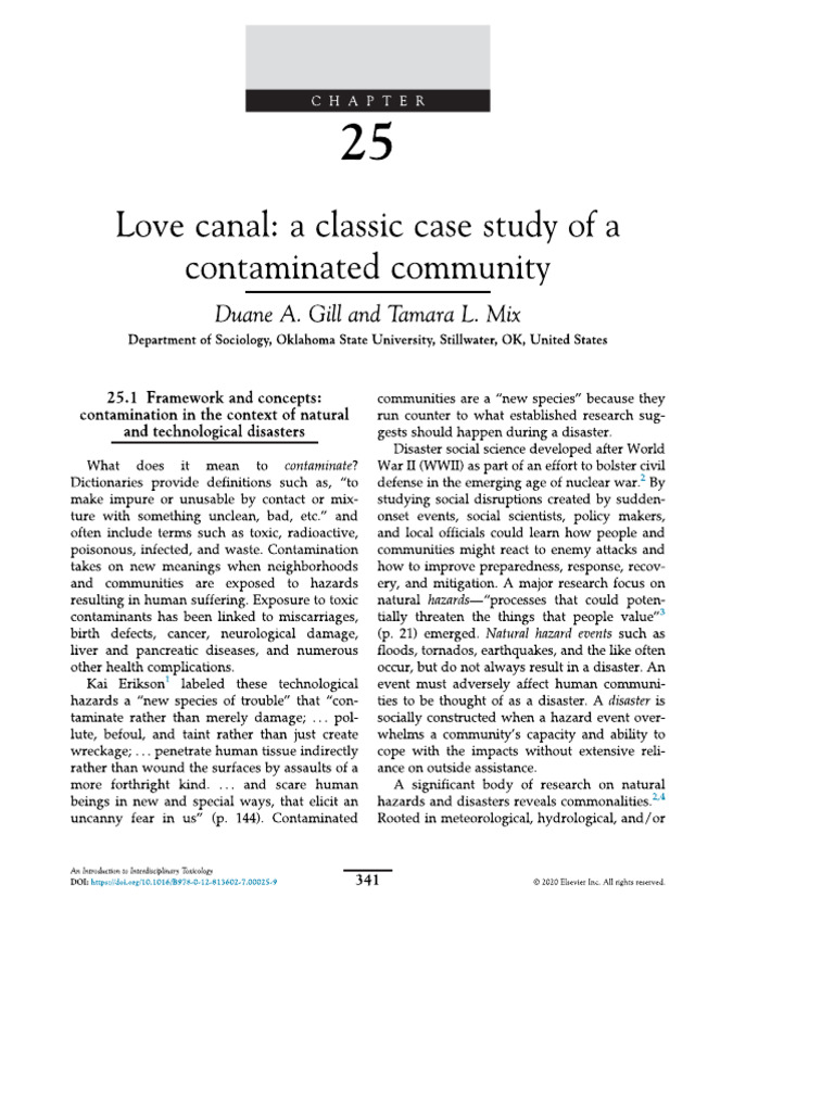 Chapter 25. Love Canal - A Classic Case Study of A Contaminated ...