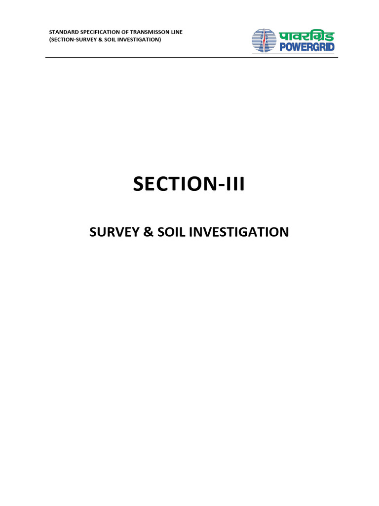 Transmission Line Survey & Soil Specs | PDF | Electric Power ...