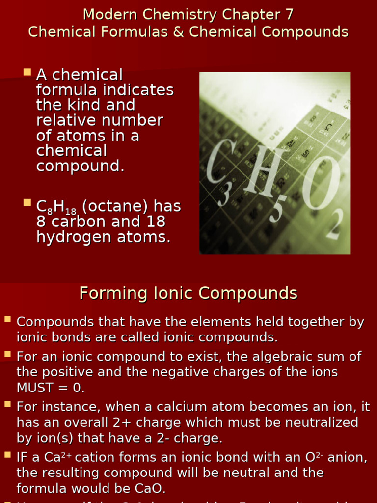 Modern Chemistry Chapter 7 | PDF | Ion | Mole (Unit)
