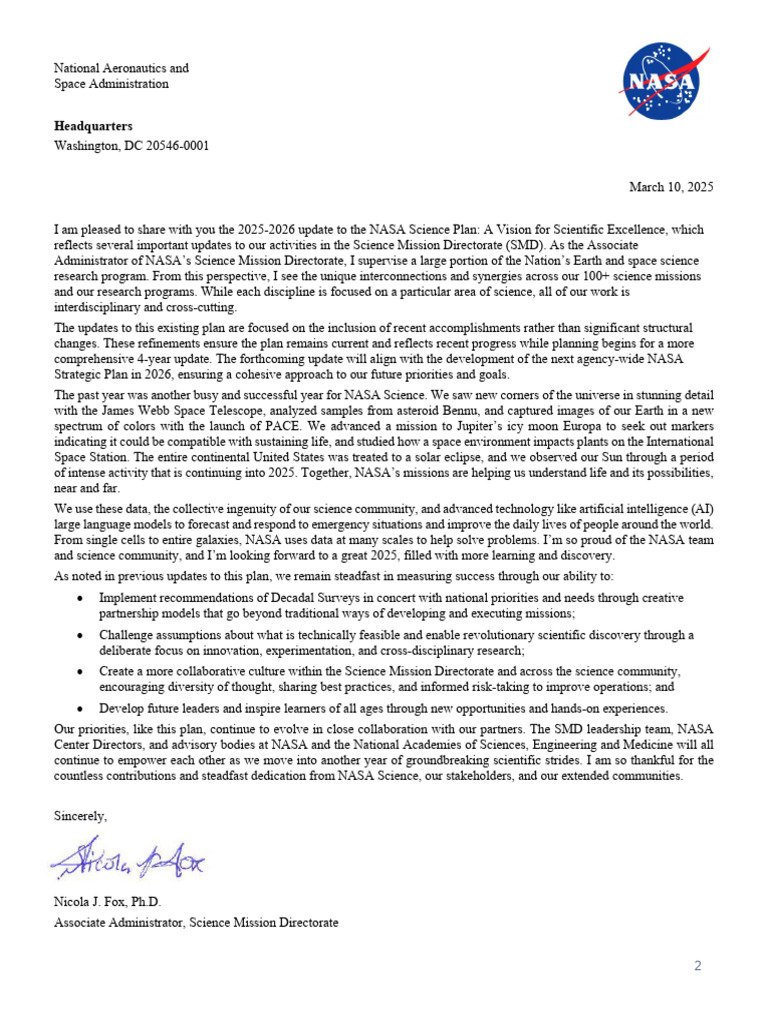 2025 2026 NASA Science Plan | PDF | Nasa | Space Exploration