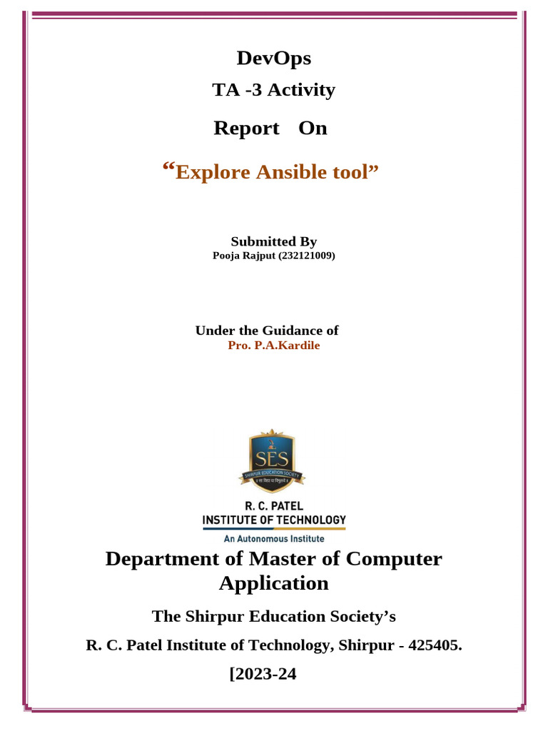 TA-3 Activity Report Format | PDF | System Software | Computer Science