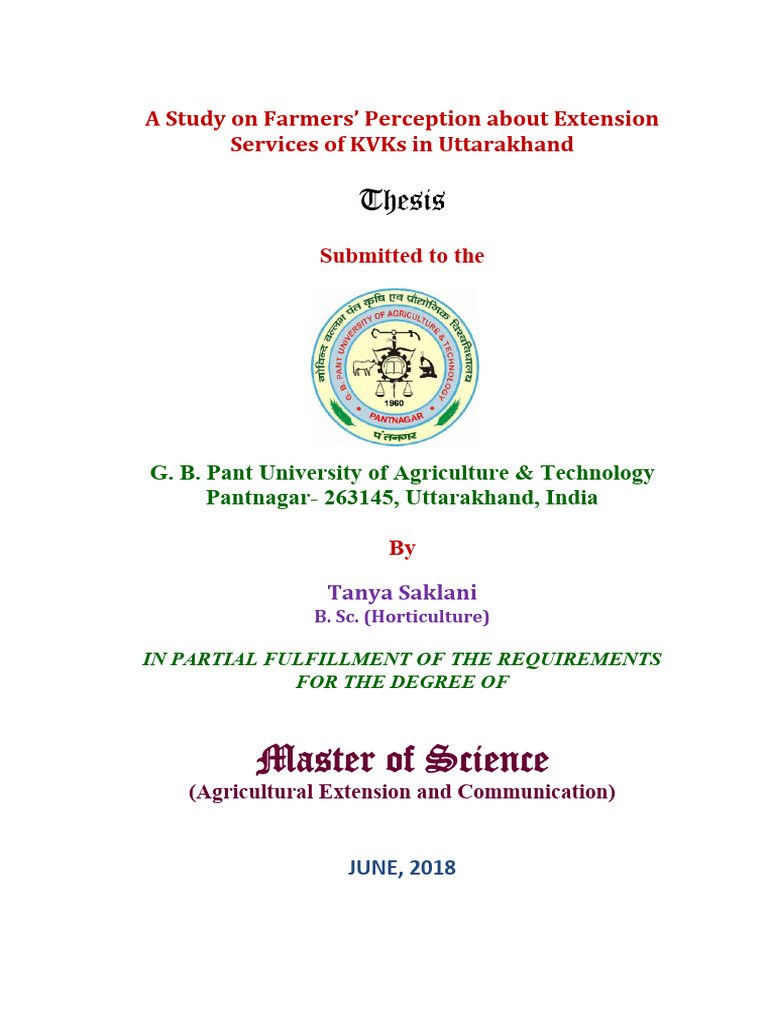 Thesis | PDF | Perception | Agriculture