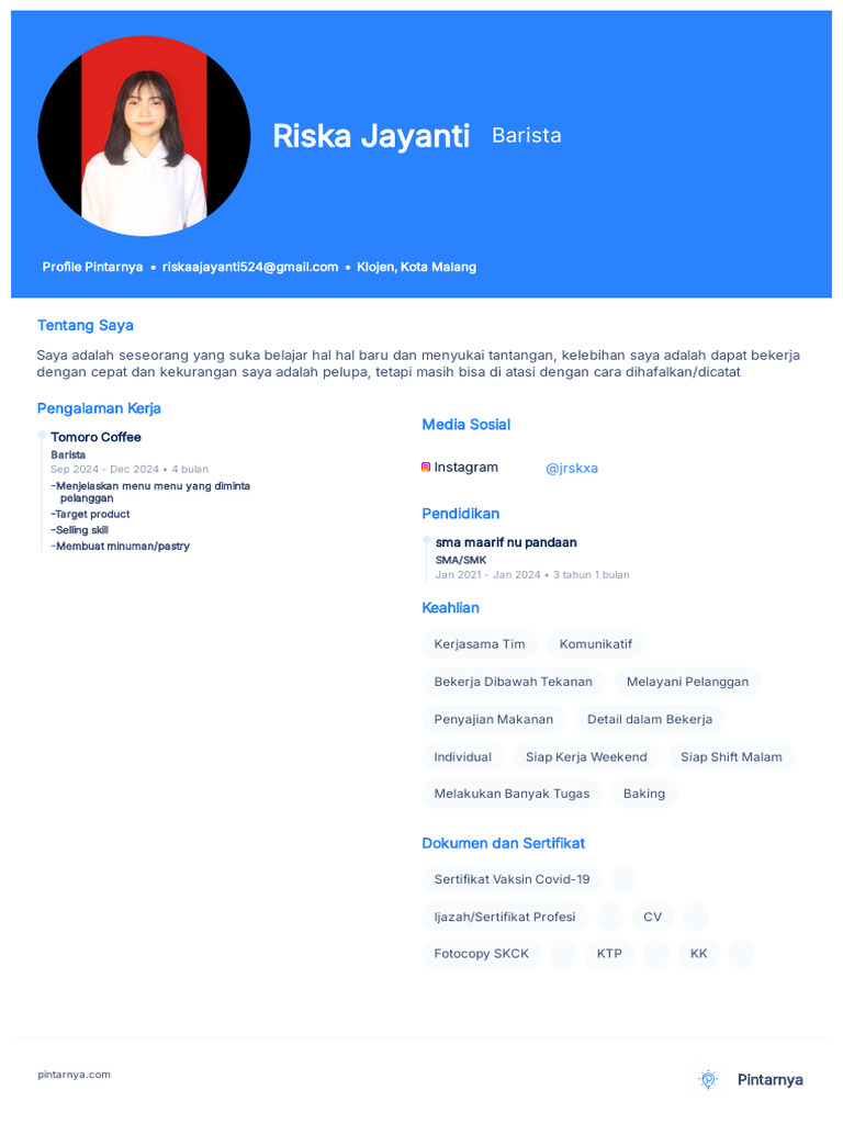 CV Riska Jayanti | PDF