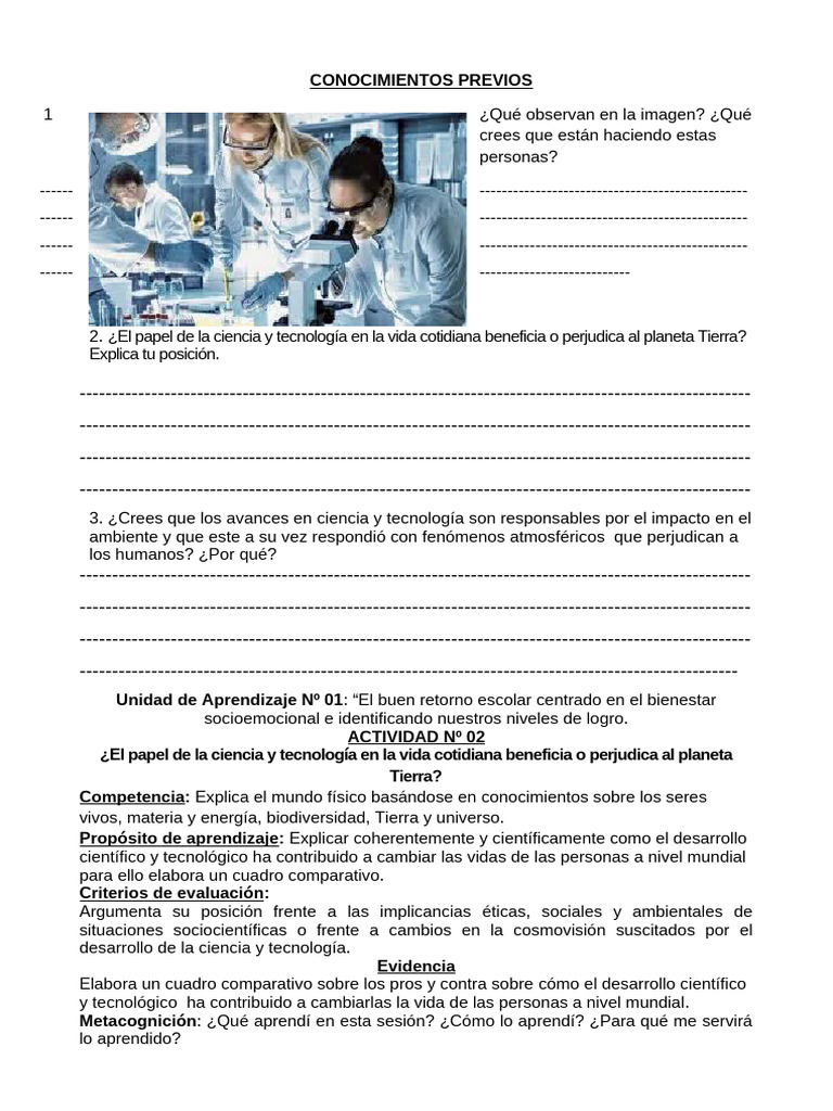 UDA 1 ACT 2 2do, 4to y 5to | PDF | Science | Entorno natural