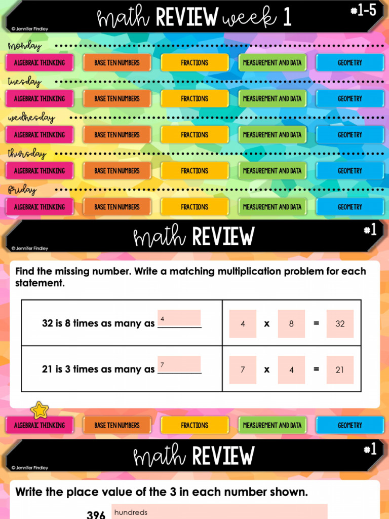 Elaine Li - Saller - 4th Grade Math Test Prep WK 1 | PDF