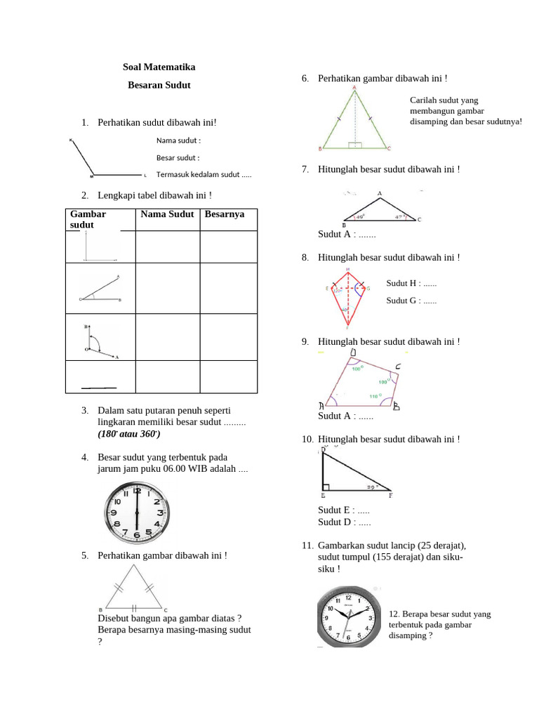 Soal Matematika Kelas 5 Sem 2 | PDF