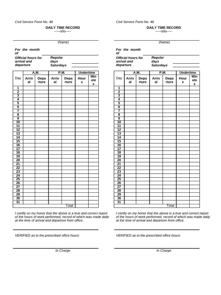Appendix 24 - Daily Time Record (DTR) | PDF
