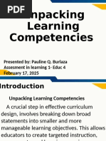 Unpacking Learning Competencies Guide | PDF | Learning | Knowledge