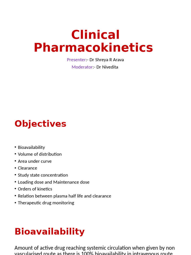 Clinical Pharmacokinetics 6 | PDF | Bioavailability | Pharmacokinetics