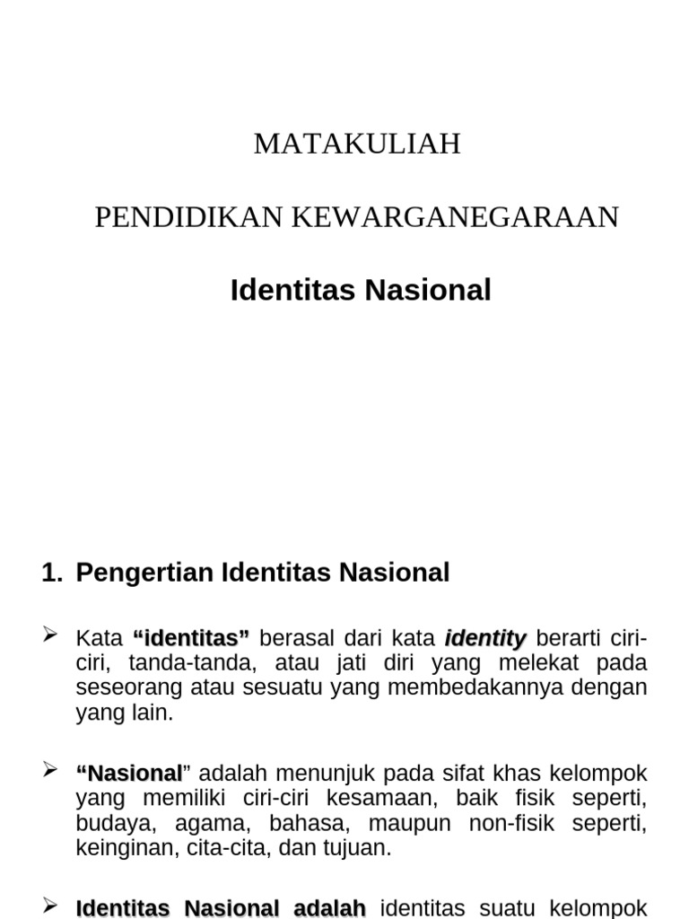 PTM Ke 5 Identitas Nasional Poltek | PDF