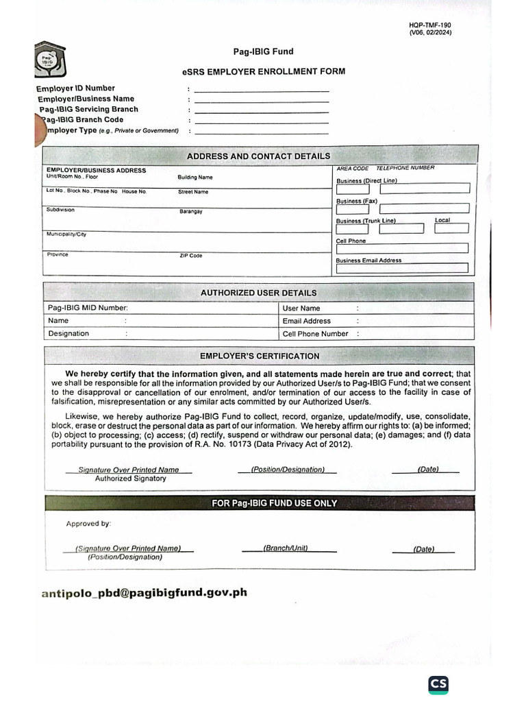 eSRS EE Enrollment Form_scanned form | PDF