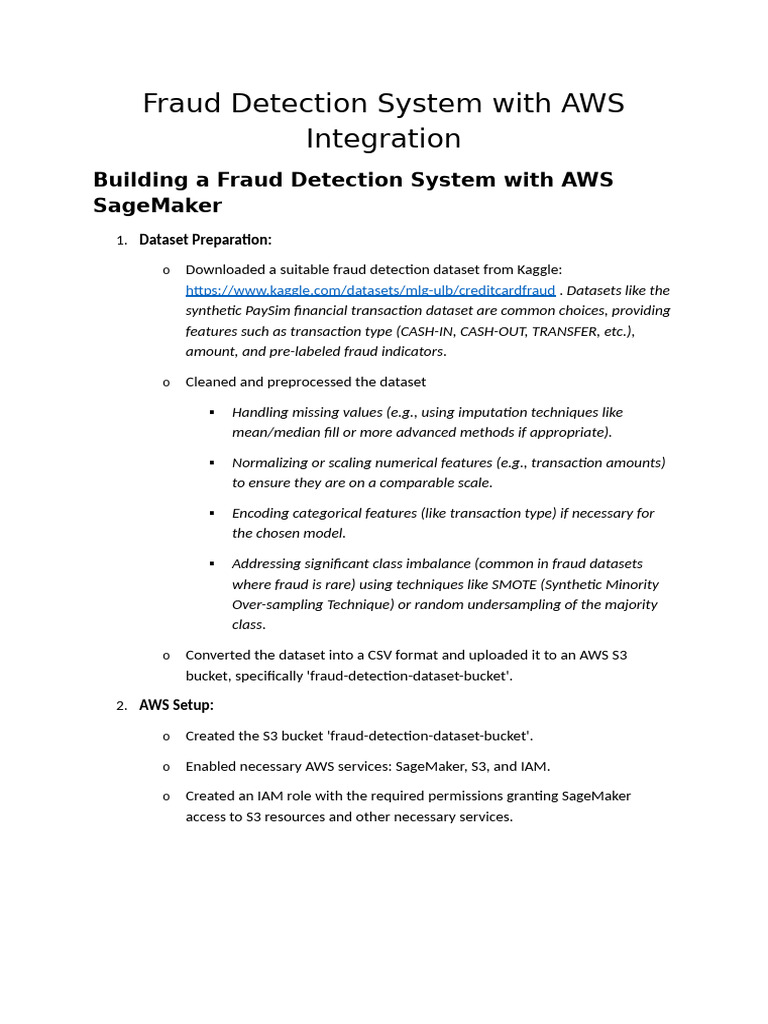 Fraud Detection System With AWS Integration | PDF | Computer Science ...