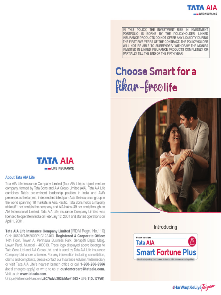 Tata AIA Smart Fortune Plus Overview | PDF | Insurance | Life Insurance
