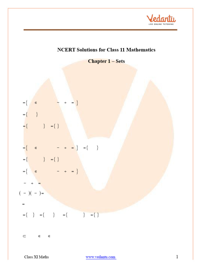NCERT Solutions For Class 11 Maths Chapter 1 Sets Miscellaneous Exercise - Free PDF Download ...