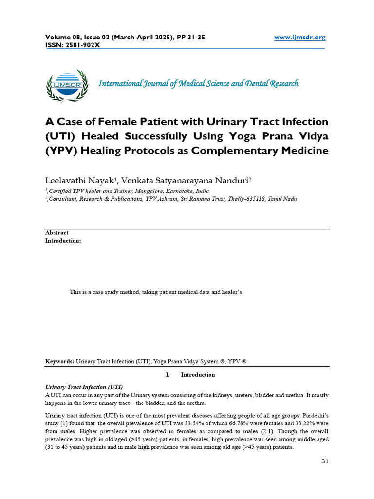 YPV Research 121st Published Paper From Leelavathi A Case of Female ...