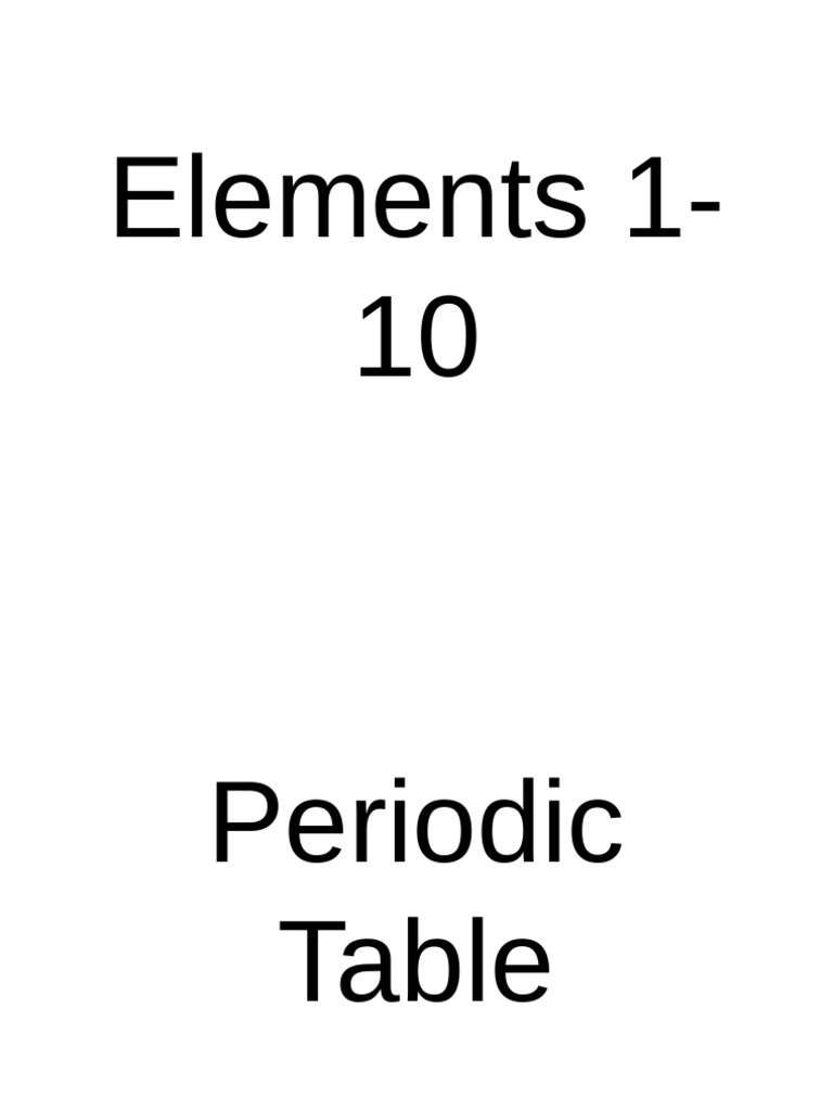 Periodic Elements 1-10 | PDF