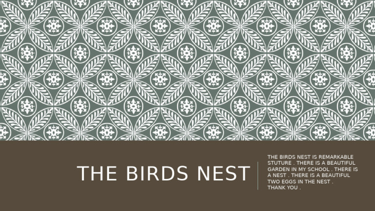 The Birds Nest | PDF
