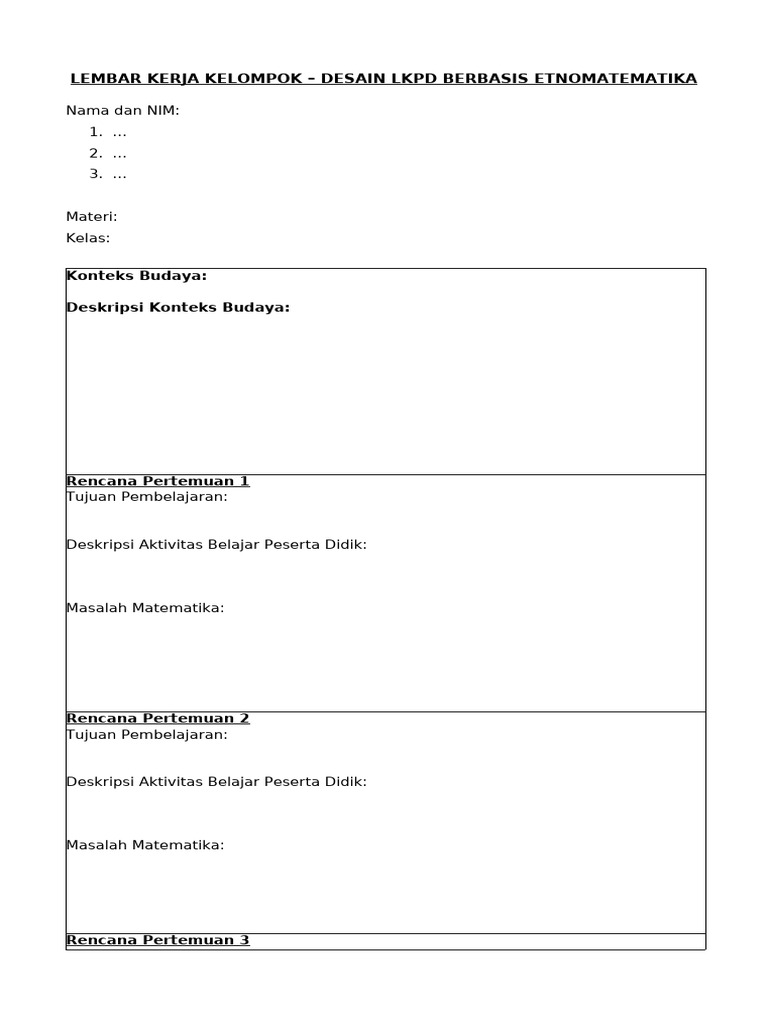 LKPD Bentik Perbandingan Rasio | PDF