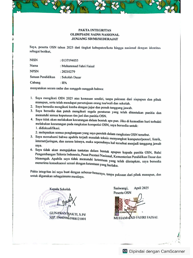 Fahri Fakta Integritas | PDF