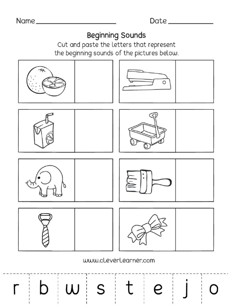 Theme Beginning Letter Sounds Preschool Worksheets 05 | PDF