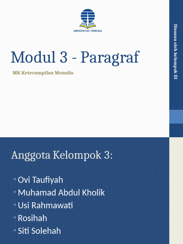 MK Keterampilan Menulis Modul 3 - Paragraf | PDF