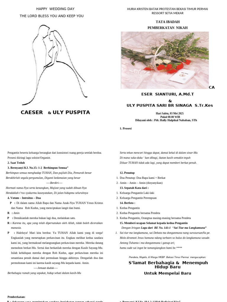 Pemberkatan Pernikahan Caesar & Uly | PDF