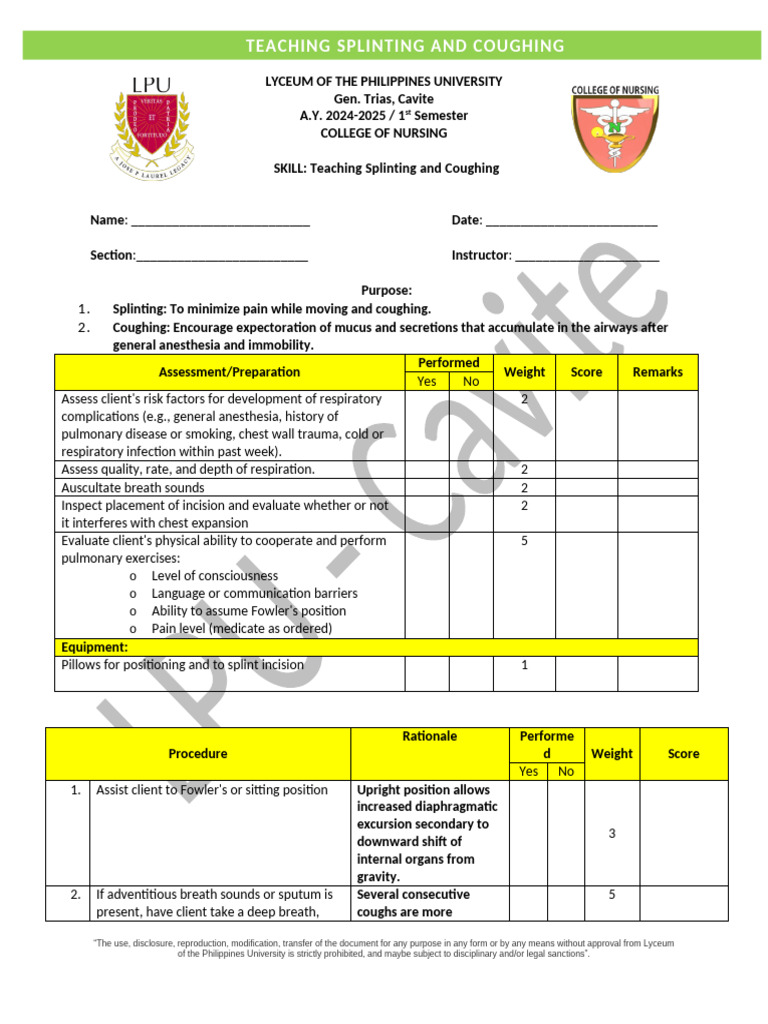 Teaching Splinting and Coughing | PDF | Cough | Respiratory Tract