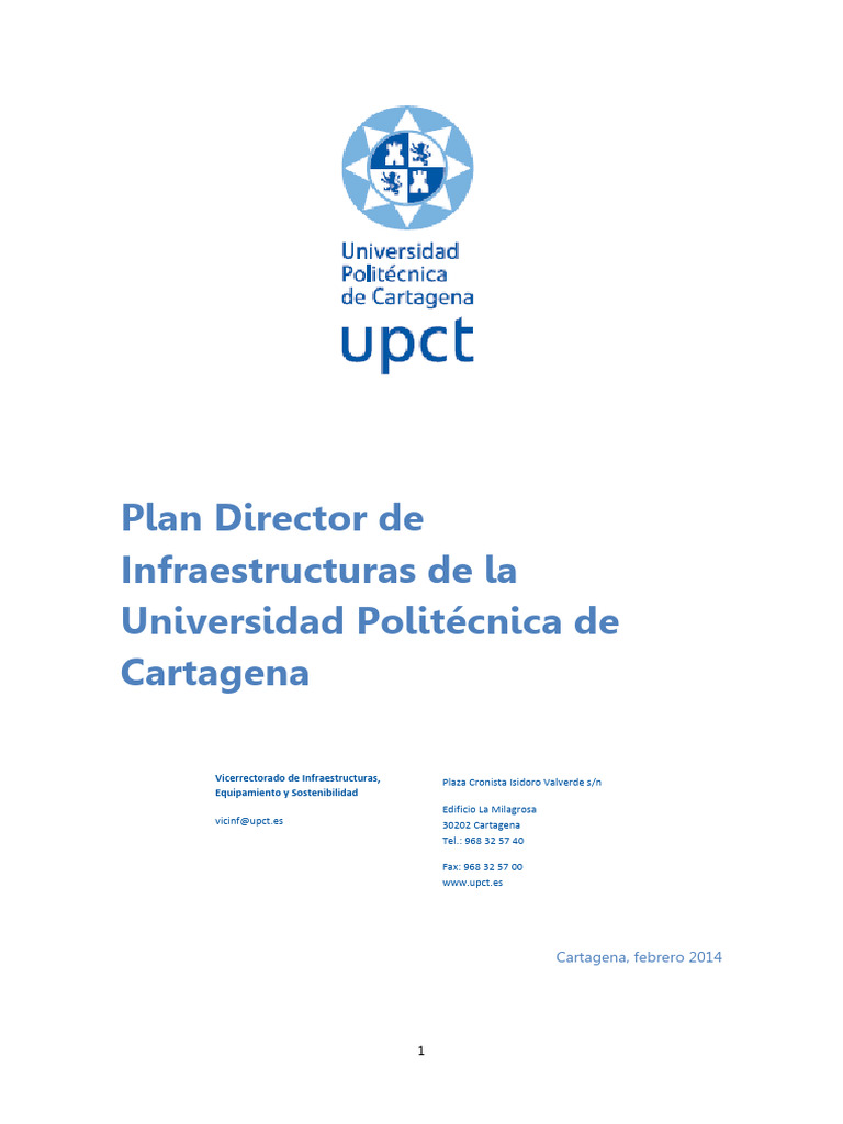 257plan Director de Infraestructuras de La Upct. Aprobado CG 2014 05 26 | PDF | Ingeniería