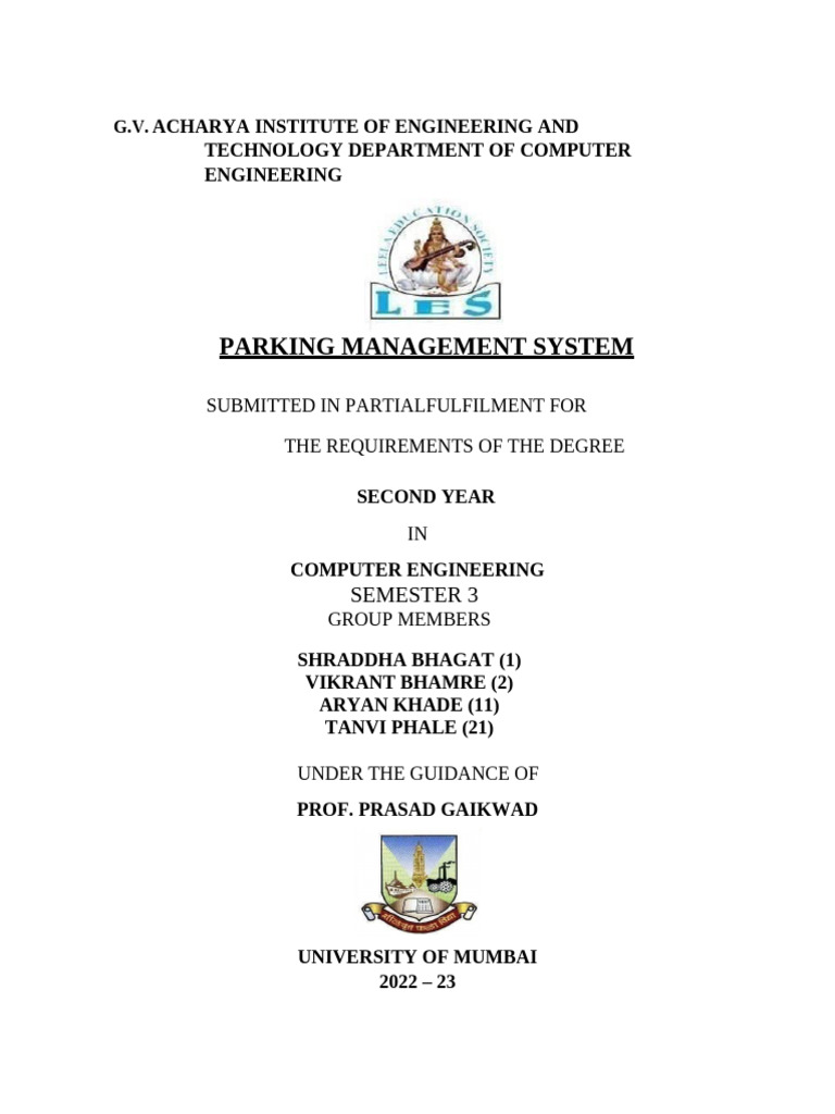 NEW Parking Management System REPORT1 | PDF | Parking | Java (Programming Language)