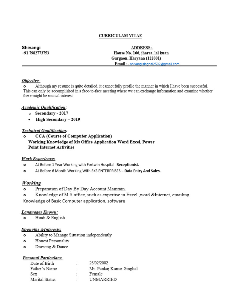 Shivangi Resume | PDF