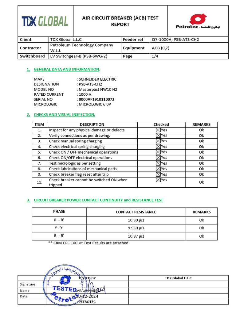 Acb - LV - PSB-SWG-2 - Psb-Ats-Ch2 - 30-12-2024 | PDF | Electric Power | Electromagnetism