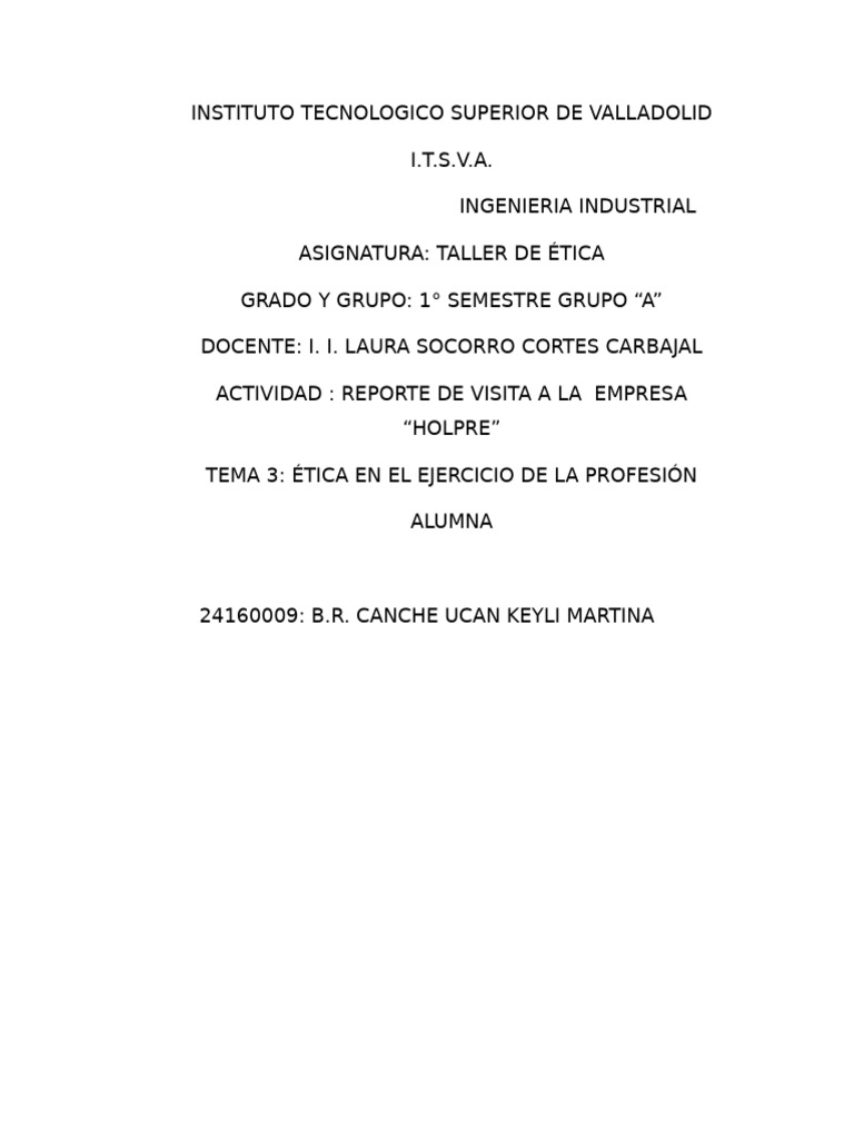 Reporte de Visita | PDF | Business | Valores