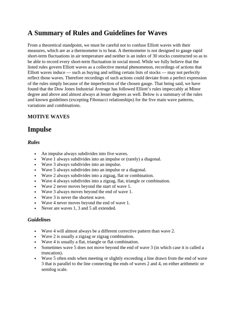 A Summary of Rules and Guidelines For Waves | PDF | Probability