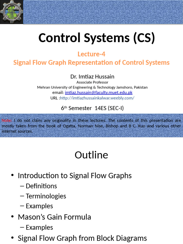 lecture_-4_signal_flow_graphs | PDF | Applied Mathematics | Mathematical Relations