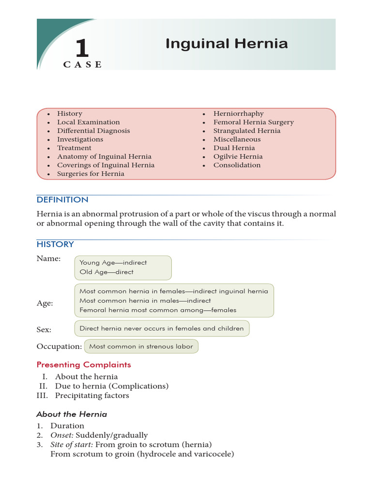 I Hernia R Rajamahendran Long Cases in General Surgery, 2nd Edition0 | PDF