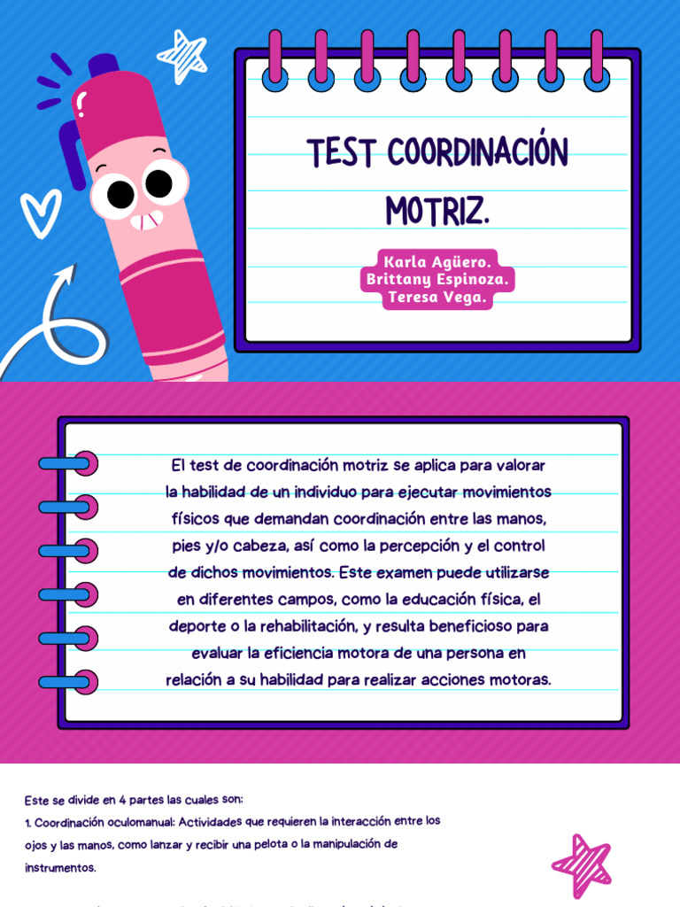 Test de Coordinación Motriz | PDF | Coordinación motriz | Percepción
